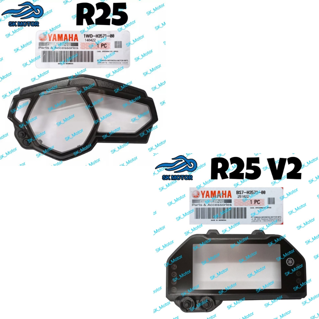 Yamaha YZF-R25 R25 V1 V2 เมตรเลนส์ Tudung ฝาครอบเมตร Len Cermin เมตร ...