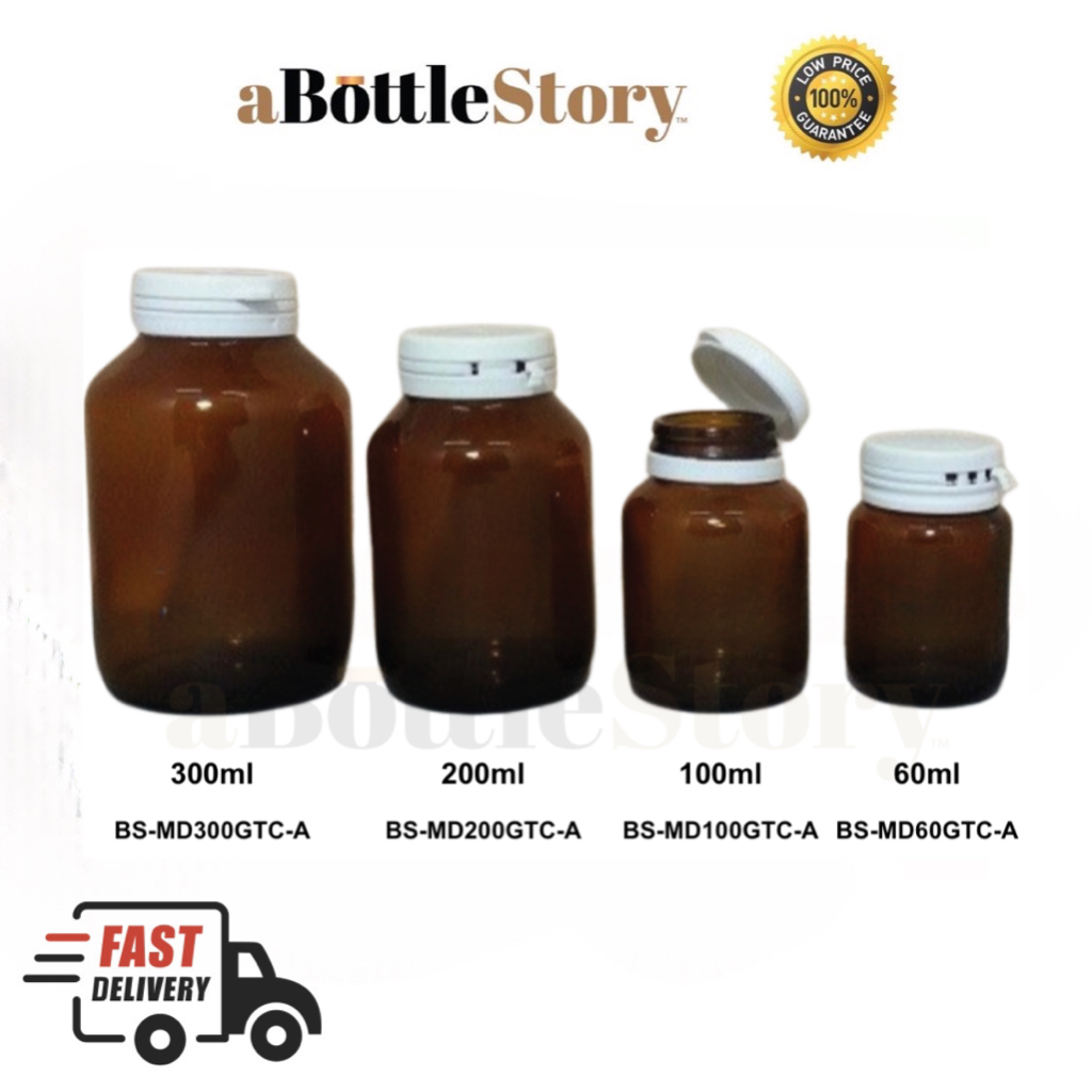 ขวดแก้วยาอําพัน Tear Off Cap Series (60ml/100ml/200ml/300ml) | Shopee ...