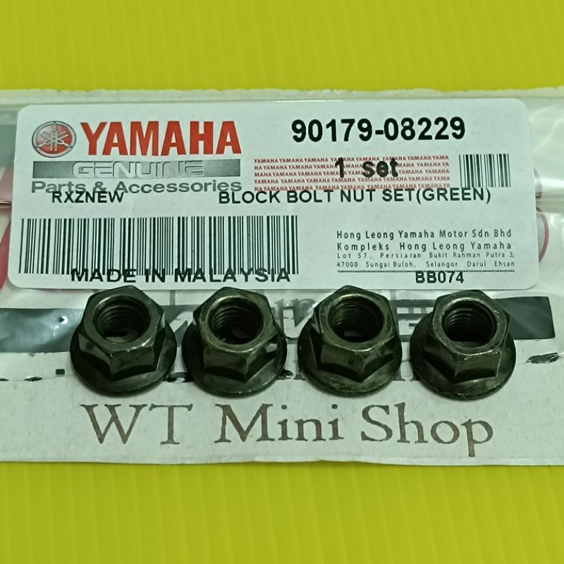 Yamaha Y100 Y110 SS2 RXZ Y125Z BLOCK BOLT SET BLOCK NUT 4PCS สีเขียว ...