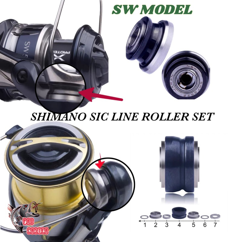 SHIMANO SPINNING REEL LINE ROLLER SIC CERAMIC ROLLER ชุด NSK CI4 และ SW รุ่น stradic stella ...