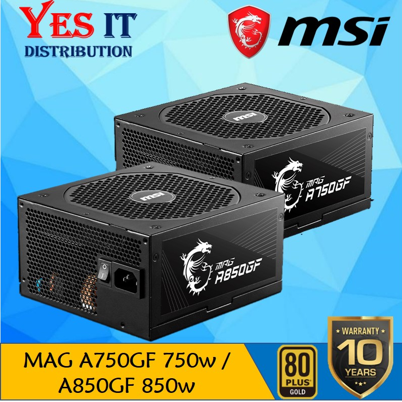 Msi MAG MPG A750GF (750w) / A850GF (850w) 80 PLUS GOLD PSU POWER SUPPLY | Shopee Thailand