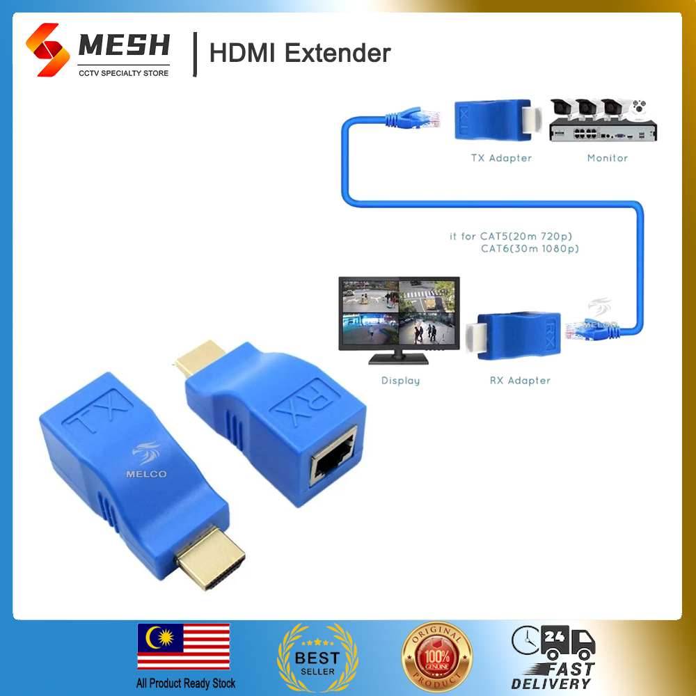 Hdmi 30M Mesh Extender to RJ45 Over Cat 5e/6 Network LAN Ethernet ...