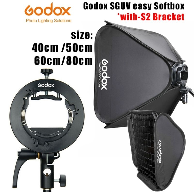 Godox S2 Speelite Bracket พร้อม Softbox SGUV40/SGUV50/ SGUV60/SGUV80/ * Godox AD100PRO/AD200PRO ...