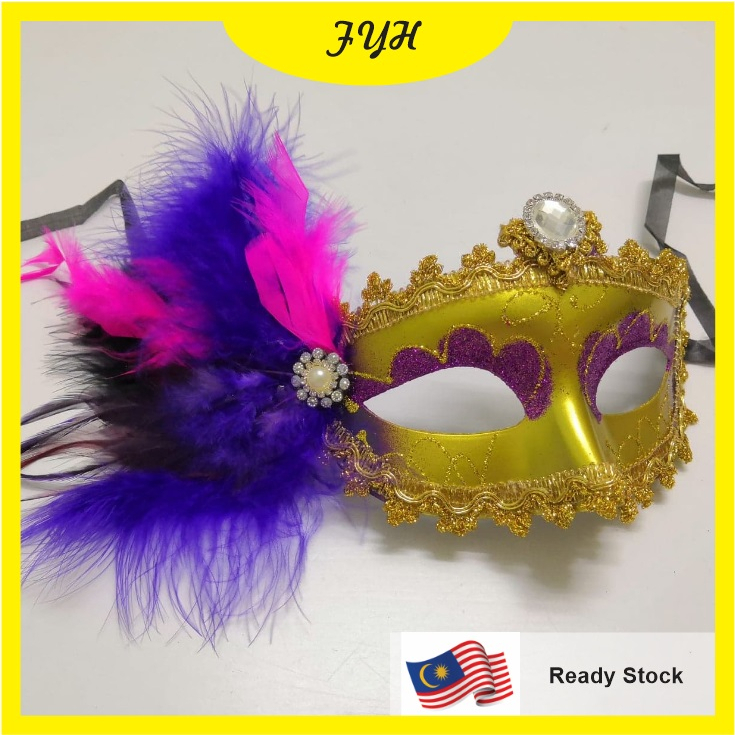 หน้ากากปาร์ตี้ สีทอง Mardi Gras Lady Carnival Mask Masquerade Mask ...