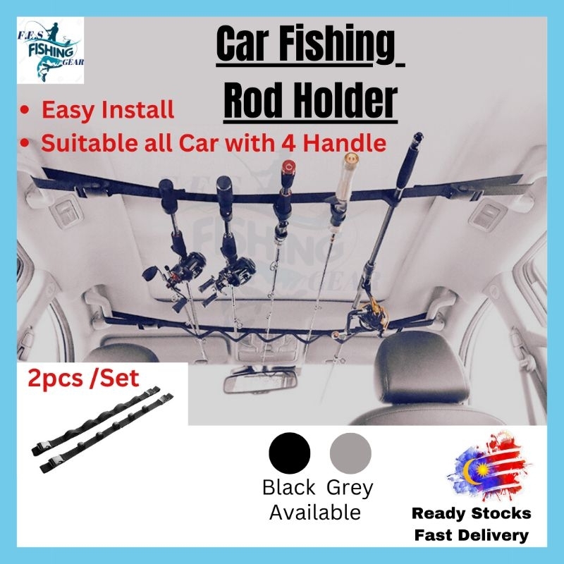 รถตกปลา Rod Rack เข็มขัดสายรัด 5 ตกปลา Rod รถผู้ถือ Tali Gantung 5 เด็ก ...