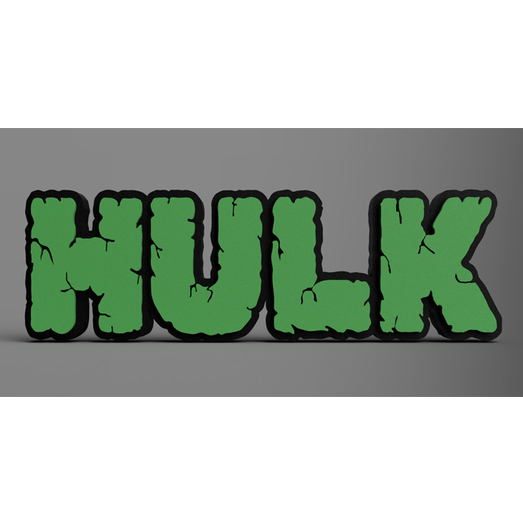 โลโก้ Hulk (Word เท่านั้น) 三维ตกแต่งโต๊ะ - ขนาด 169 มม. x 50 มม. x 12 ...