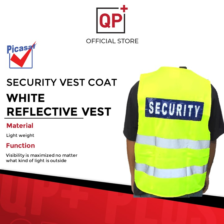 Picasaf เสื้อกั๊ก PVC สีขาวสะท้อนแสง เพื่อความปลอดภัย (แบบเวลโคร ...