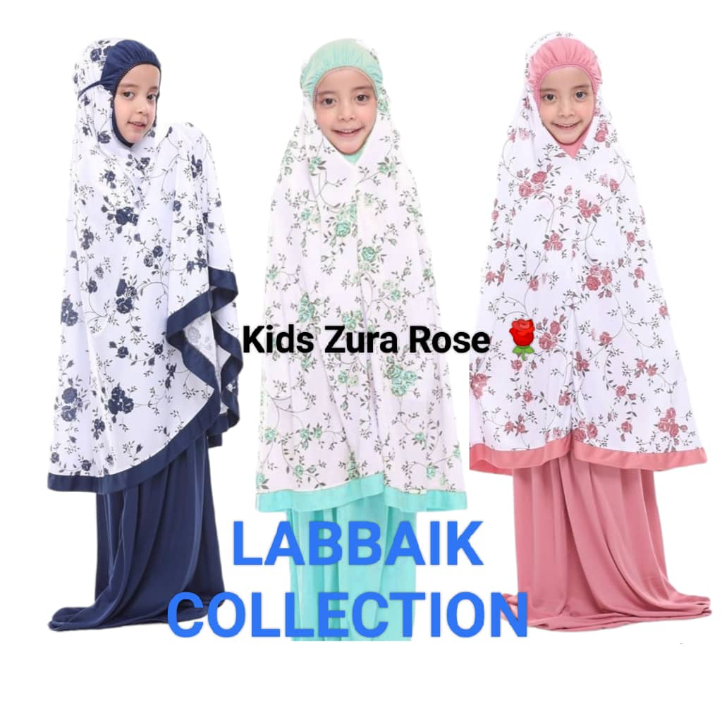 เด็กพิมพ์ Telekung ขนาด 5-11 Tahun , Floral Zora Rose , Faster Courier ...