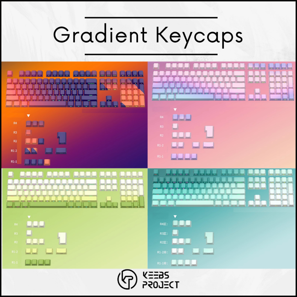 Gradient Keycaps South Shine Thru Rainbow PBT Cherry Profile Gradient ...