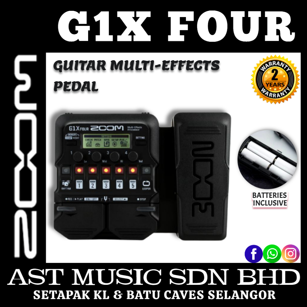 Zoom G1x แป้นเหยียบเอฟเฟคกีตาร์ สี่ตัว ( G-1X / G1x ) | Shopee Thailand