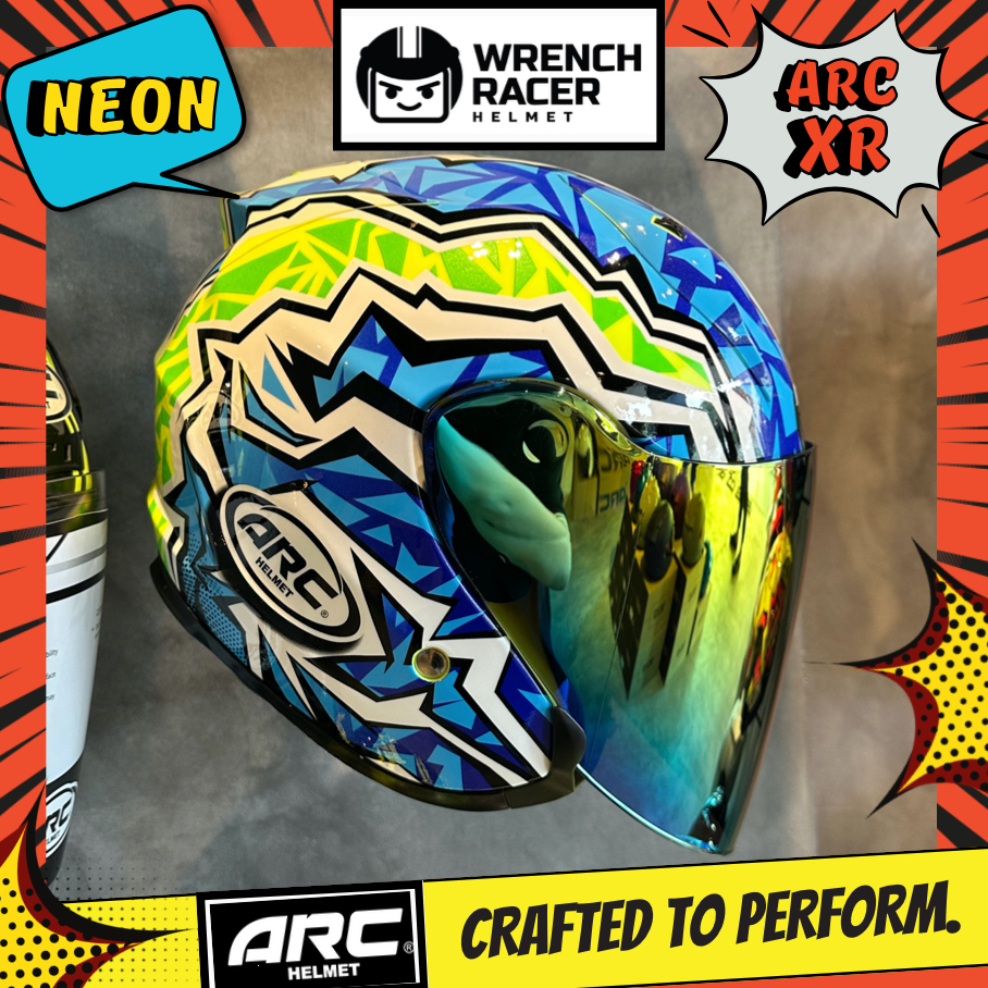 หมวกกันน็อค ARC XR Laguna - Neon / Yellow/Black / Blue/Black / Visor ...