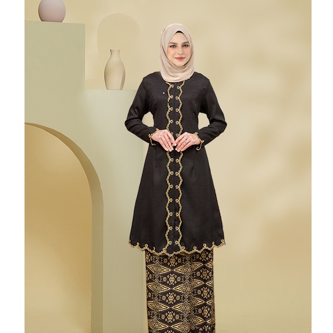 Hitam La Sulam ใหม่มุสลิมสีดําวงเล็บเสื้อ plus ขนาดผู้หญิงชุดแต่งงานงาน ...