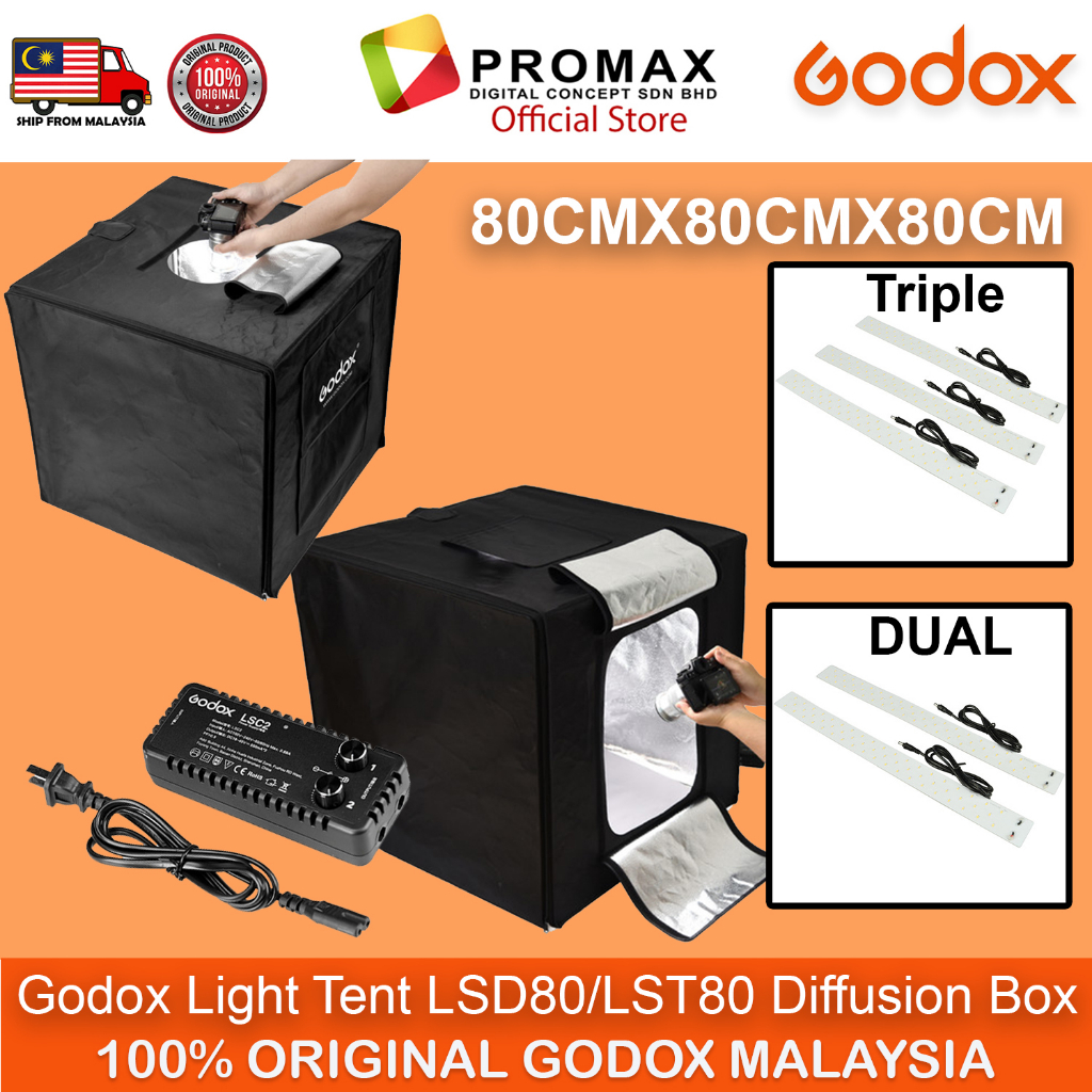 Godox LST80 / LSD80 เต็นท์ไฟ 80 ซม.พร้อมกระดานไฟ LED สําหรับสตูดิโอถ่าย ...