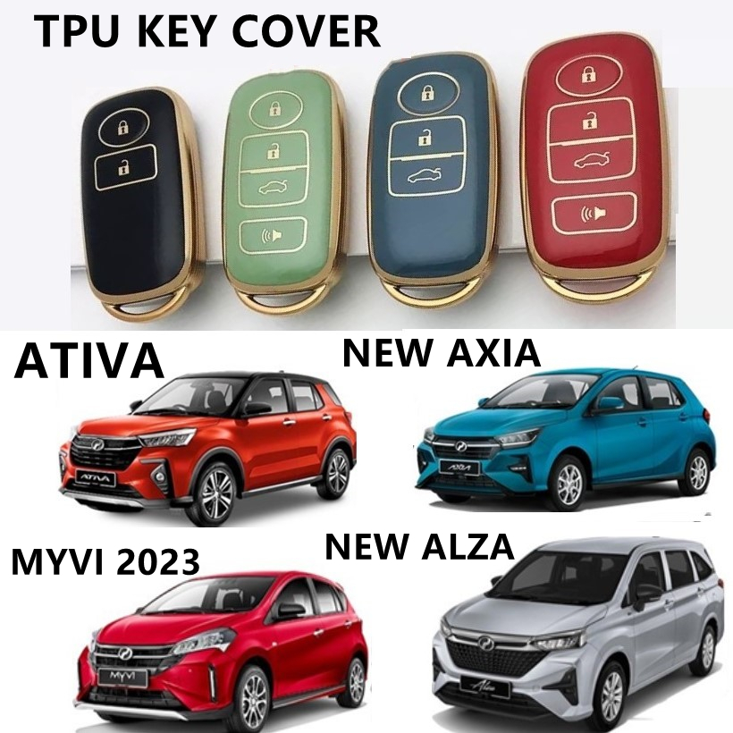 Perodua ฝาครอบกุญแจรถ Chrome Reflection TPU ATIVA Key Case Key Fob ปลอก ...