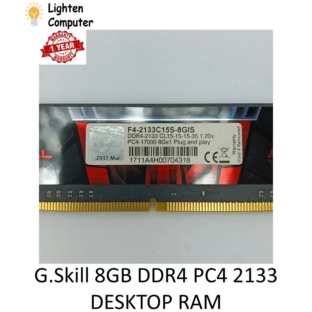 【รองรับการค้า】แรม G.skill DDR4 2133Mhz 8GB PC4-2133P สําหรับเล่นเกม ...