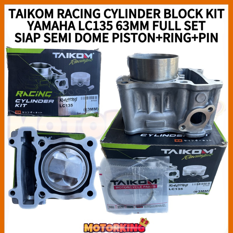 Taikom ชุดบล็อกกระบอกสูบแข่ง YAMAHA LC135 63 มม. ครบชุด SIAP ลูกสูบกึ่ง ...