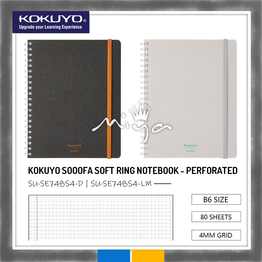 Kokuyo SOOFA SOFT RING HARDCOVER NOTEBOOK - GRID - B6 | Shopee Thailand