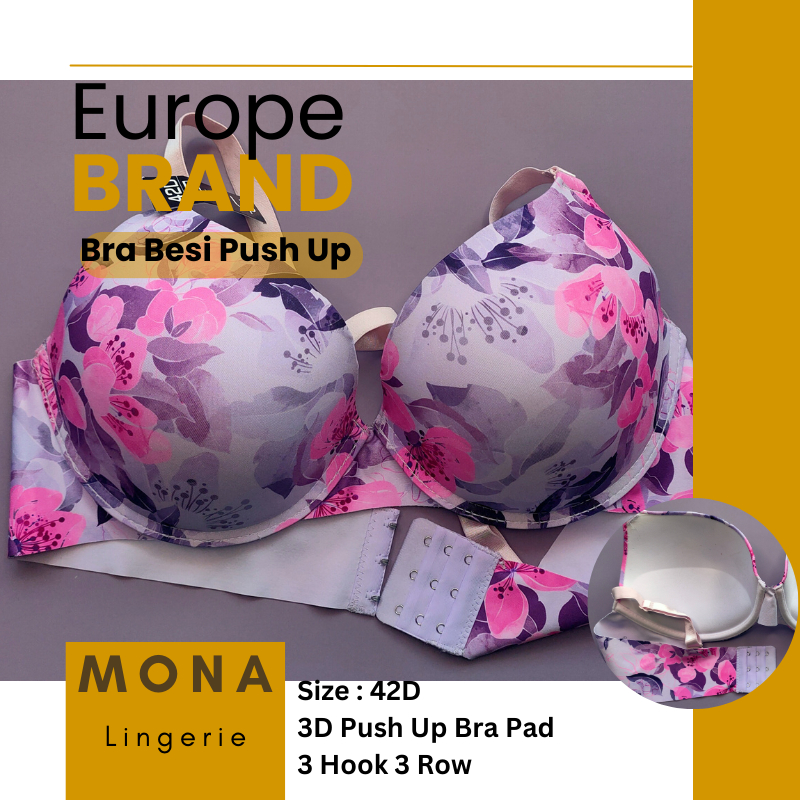 Mona Plus ขนาด Bra แบบมีสาย Push UP Seamless Bra ยุโรปยี่ห้อถ้วย C Cup D Bra Plus ขนาดเต็มถ้วย 钢 ...