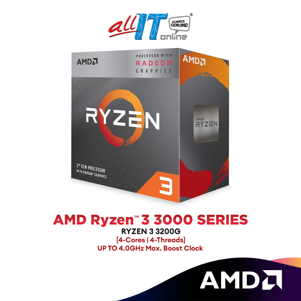 โปรเซสเซอร์ AMD Ryzen 3 3200G AM4 (4-Cores/4Threads) AMD Ryzen 3 3000 ...