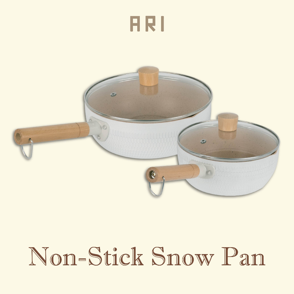 Ari White Japanese Non-Stick Coating Snow Pan / Maifan Stone Snow Milk ...