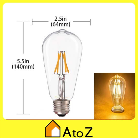 หลอดไฟ LED 2W 4W E14 E27 G125 G80 A60 ST64 C35 S14 สไตล์วินเทจ | Shopee Thailand