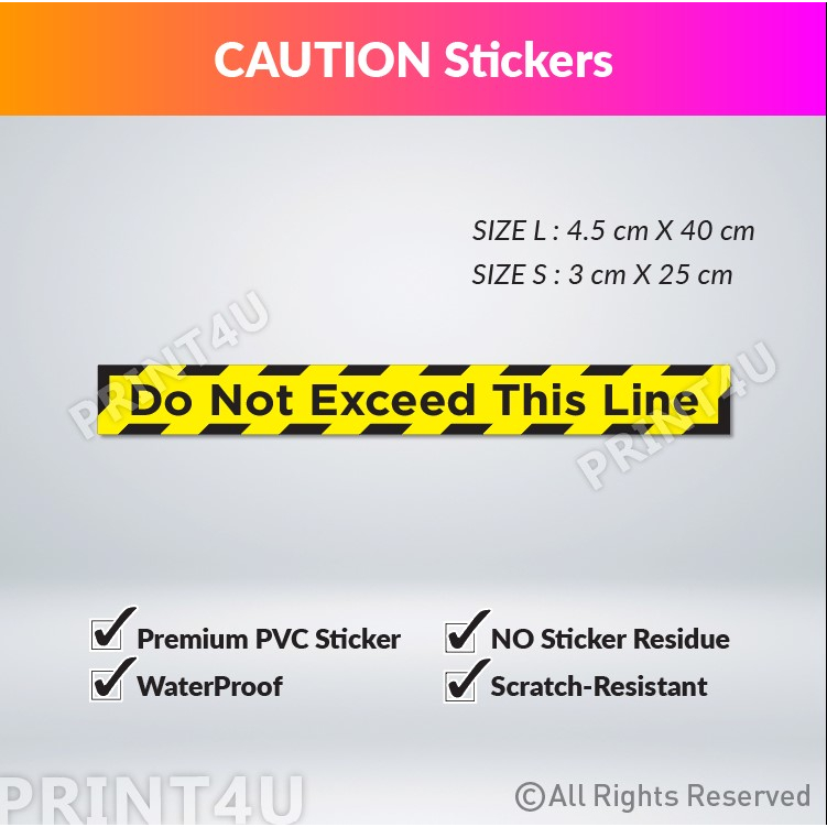 Print4u สติ๊กเกอร์ป้ายระวัง DO NOT EXCEED THIS LINE Max Marking ...