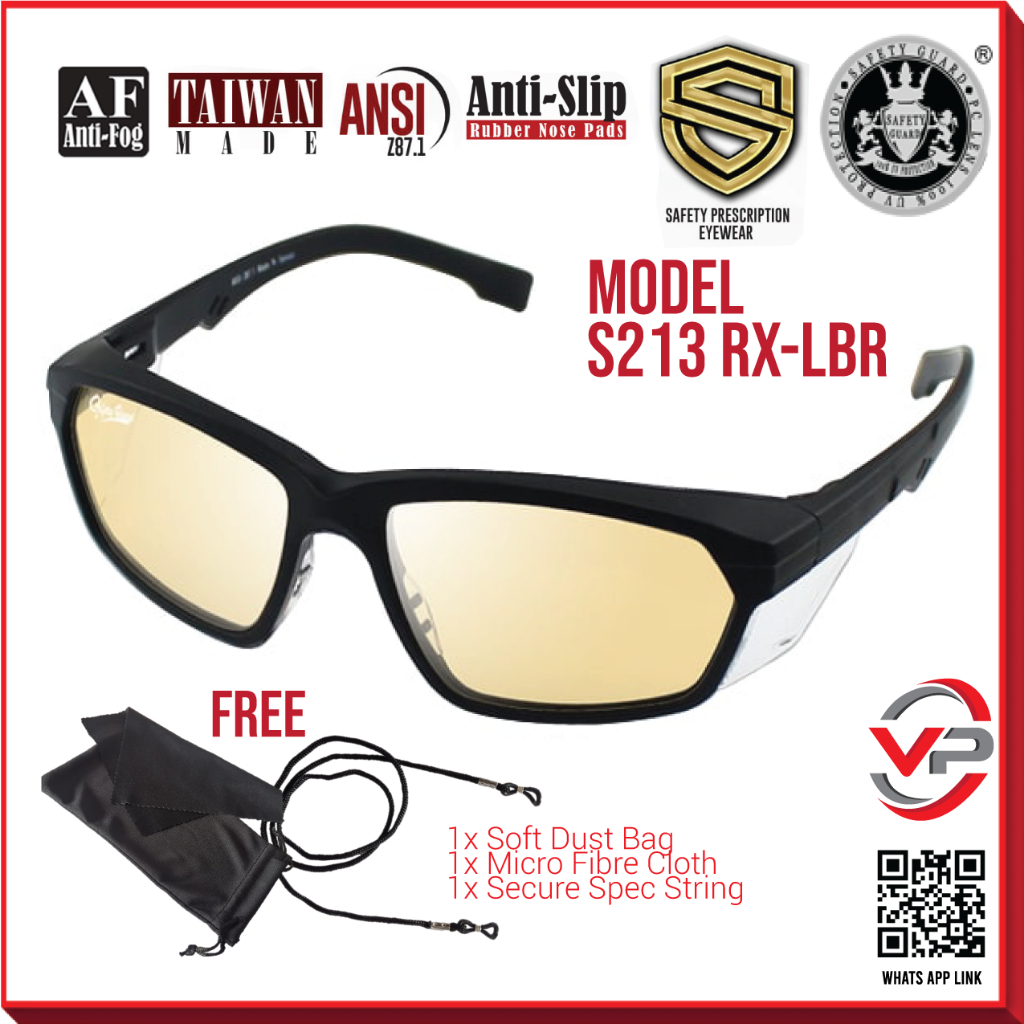 Safety GUARD S-213 RX แว่นตานิรภัย S213 SPEC SAFETY ANSI Z87 100% UV ...