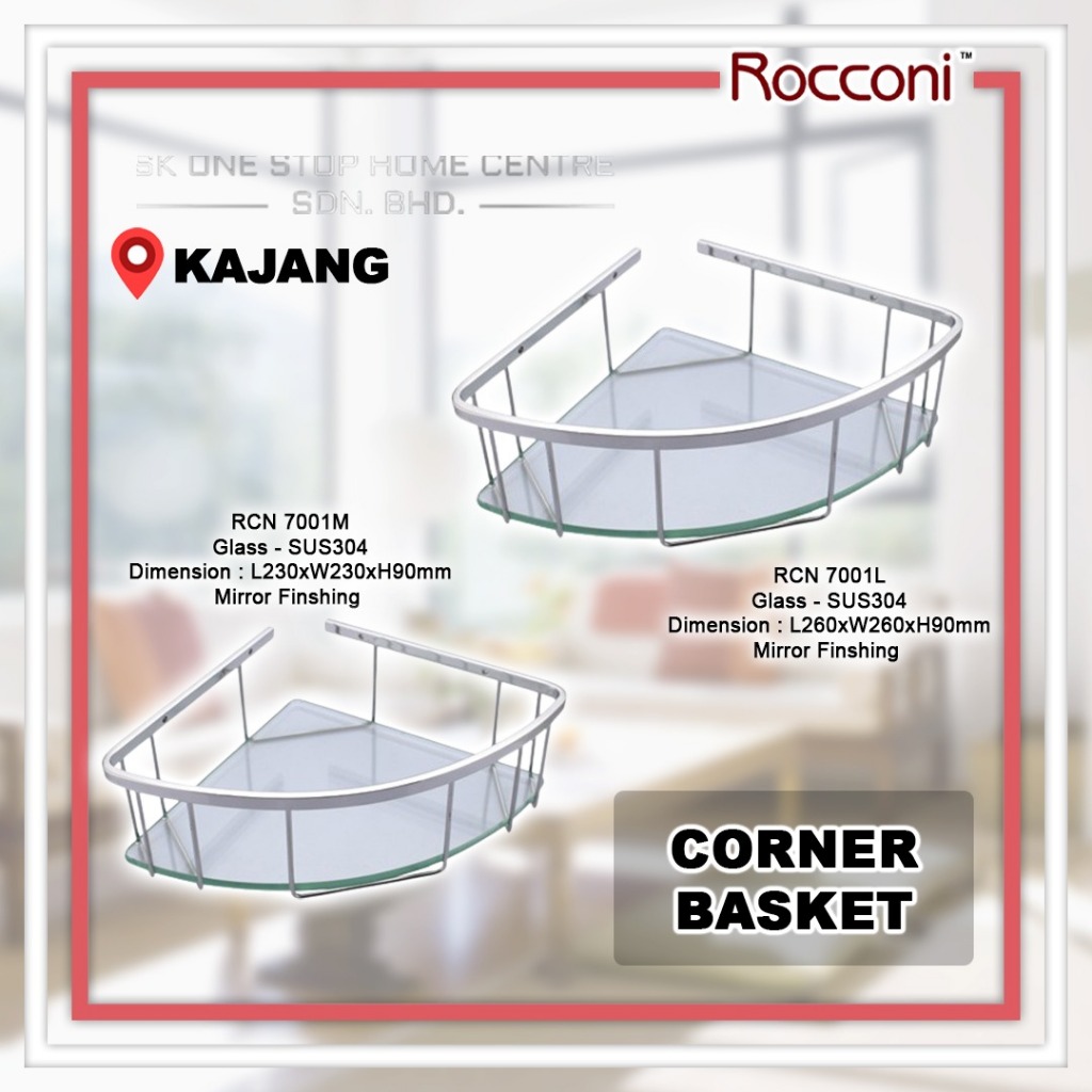 Rocconi RCN 7001M / RCN 7001L ตะกร้าแชมพูเข้ามุมพร้อมกระจก | Shopee ...