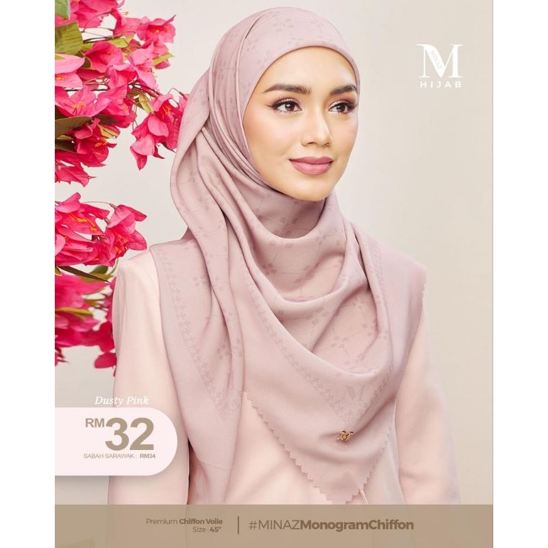 ฟรี & MINAZ HIJAB PLAIN CHIFFON MONOGRAM / TUDUNG VIRAL / TUDUNG ...