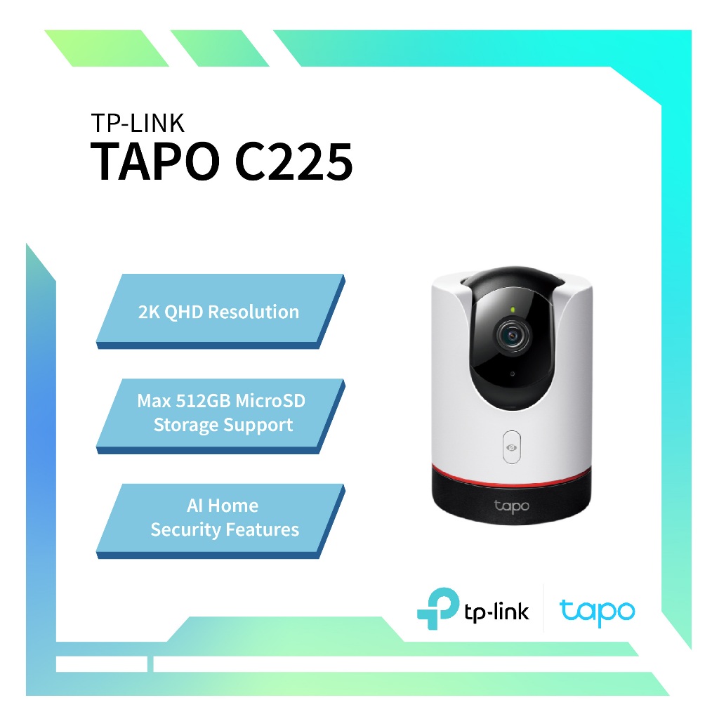 Tp-link Tapo C225 กล้อง IP Tapo Wifi N 4MP 2K QHD Max 512GB MicroSD Pan/Tilt AI Home Security ...