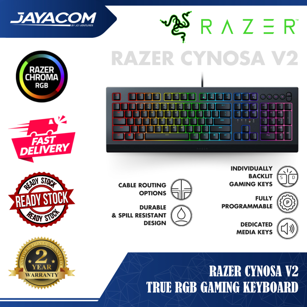 Razer Cynosa V2 True RGB Gaming Keyboard (RGB Chroma ที่ปรับแต่งได้ ...