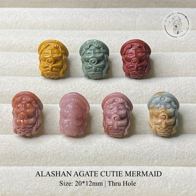 Alashan Agate Mermaid Alashan Agate นางเงือกสัตว์เลี้ยงน่ารัก 20 * 12 ...