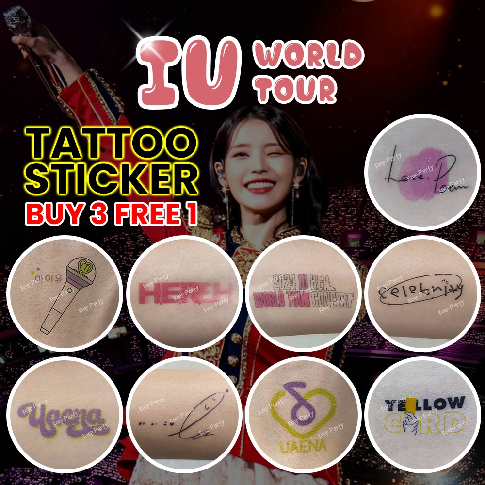 Iu HER World Tour Concert Tattoo Sticker 2024 【BUY 3 ฟรี 1 】Lee Ji-eun ...