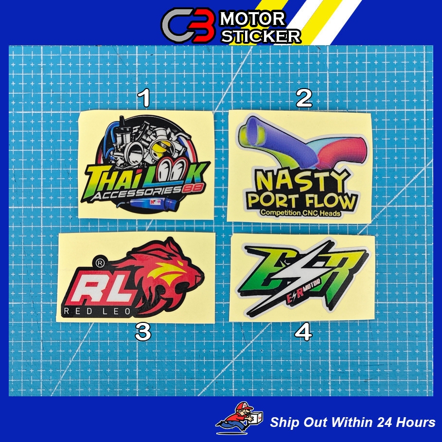 Nasty PORT FLOW RL RED LEO ESR THAI LOOK STIKER มอเตอร์ STIKE PANTUL ...