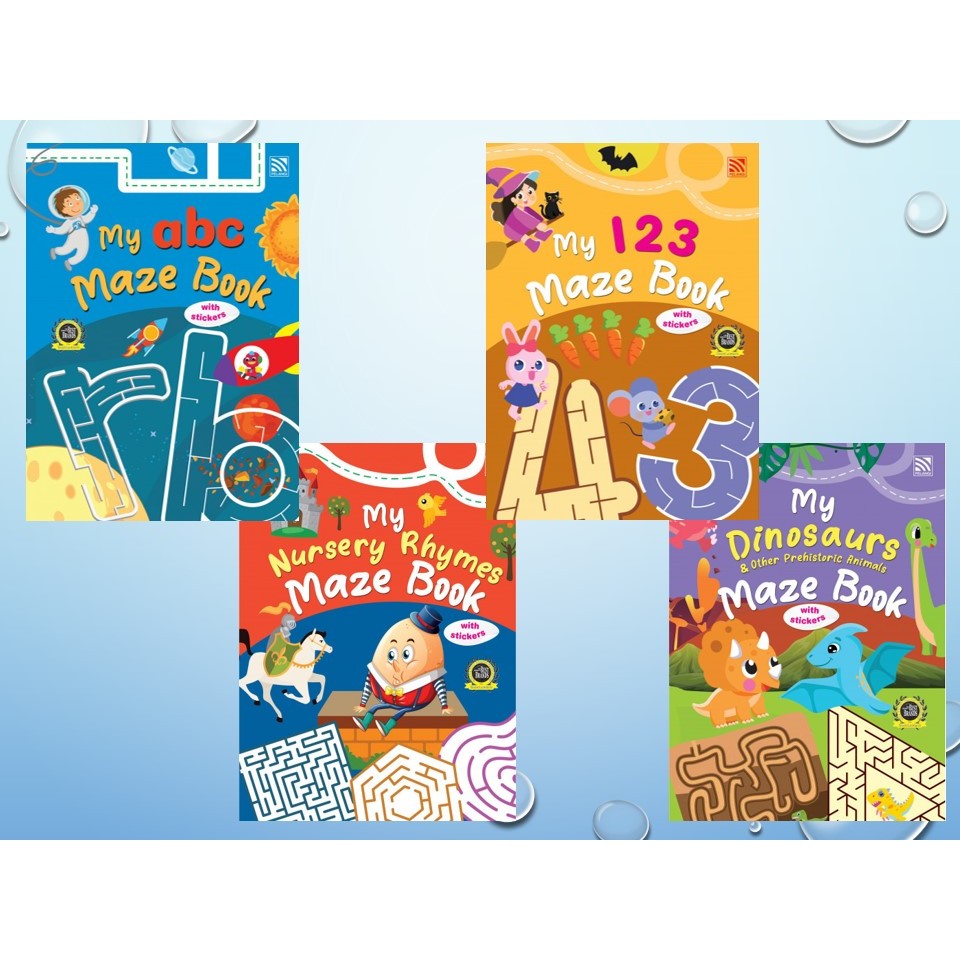 หนังสือเขาวงกต My abc My 123 Maze Book My Nursery Rhymes Maze Book My Dinosaurs และหนังสือเขา ...