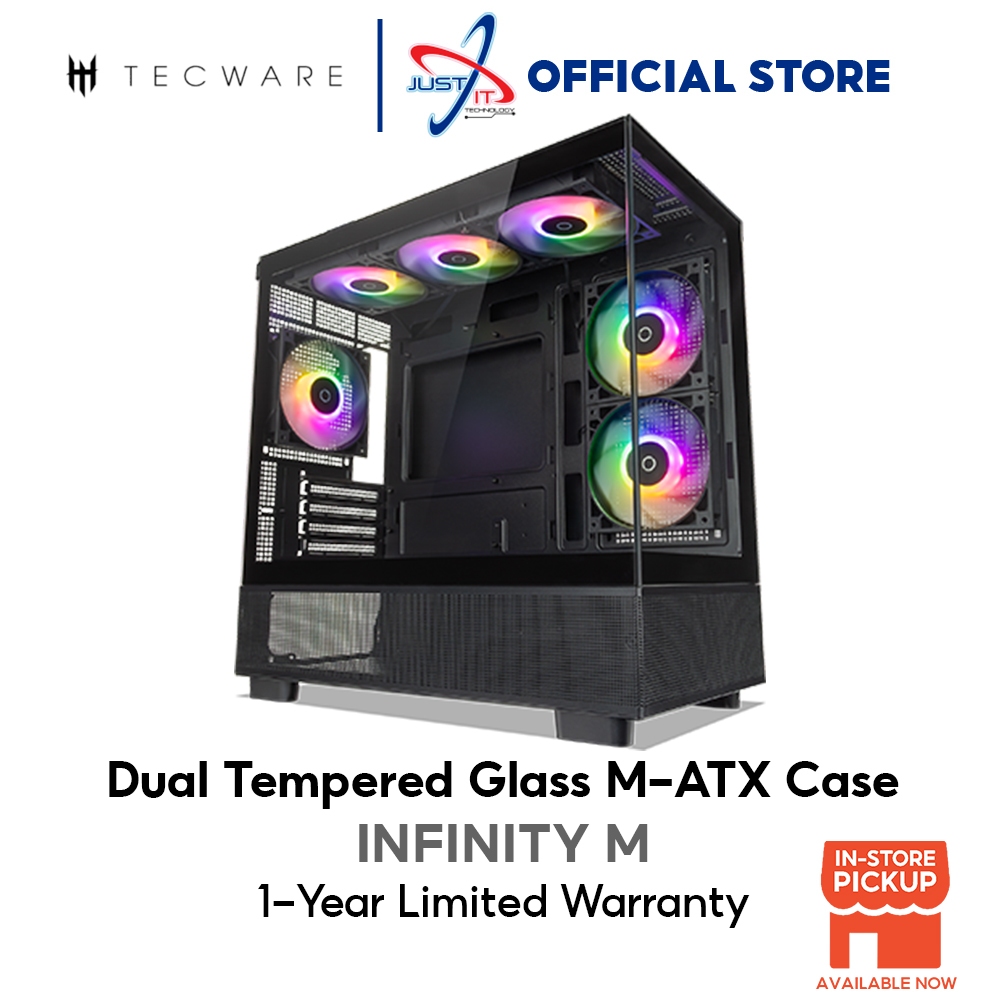 Tecware INFINITY M ARGB M-ATX PC CASE - สีดํา ( พัดลมINCLUDED 6 ARGB ...