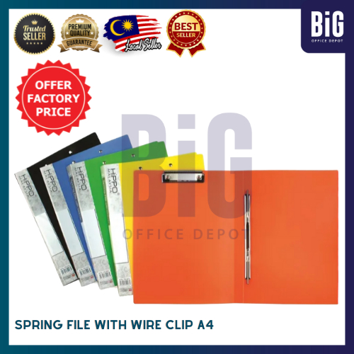 Spring FILE + WIRE FILE A4 DOCUMENT FILLING PRESENTATION FILE HOLDER ...