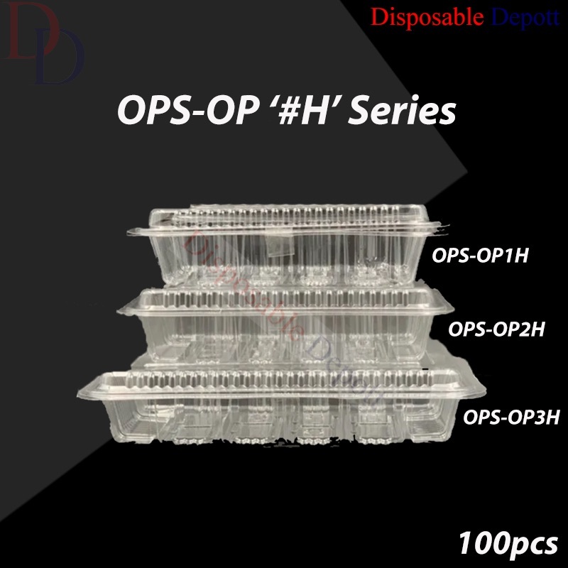 Benxon ถาดพลาสติก OPS 1H/2H/3H,Bekas Kuih Tapau OP1H,OP2H,OP3H Bakery กล่องอาหารใสพลาสติกแบบใช้ ...