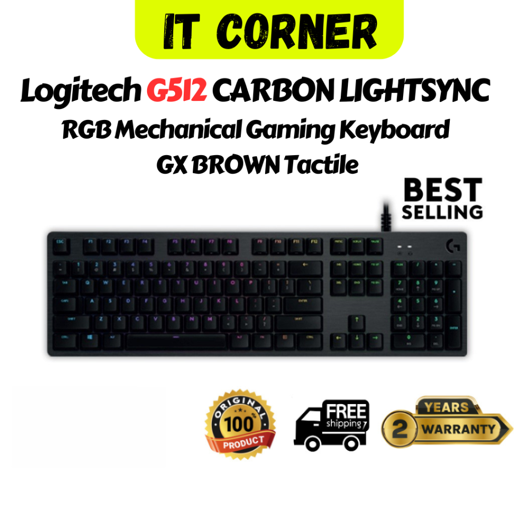 คีย์บอร์ดเกมกล Logitech G512 Carbon Lightync RGB พร้อมสวิตช์ GX ...