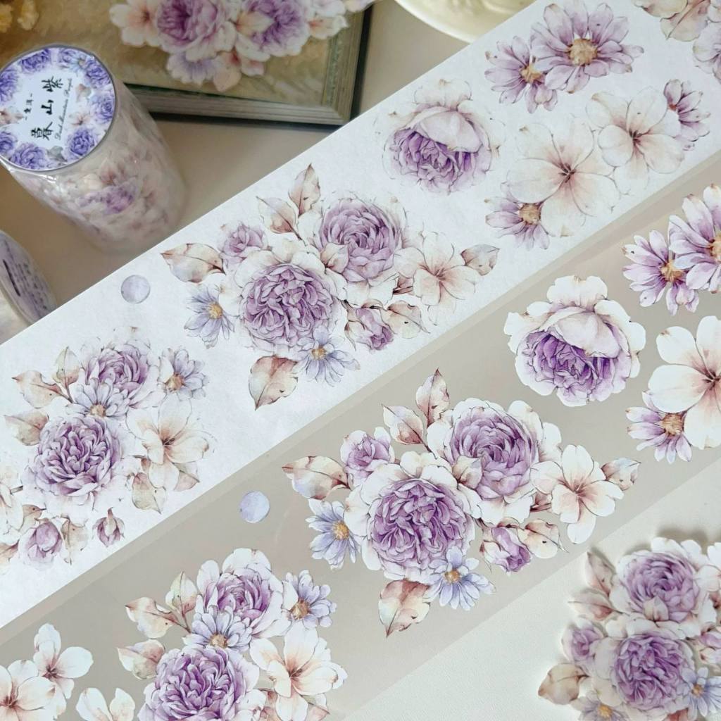 Yier ~ Potato Mountain สีม่วง Retro Washi เทปหนึ่งห่วงบรรจุ Washi เทป-6 ...