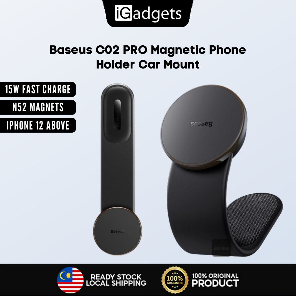 Baseus C02 / C02 PRO ที่วางโทรศัพท์ แบบแม่เหล็ก ไร้สาย ชาร์จในรถยนต์ ...
