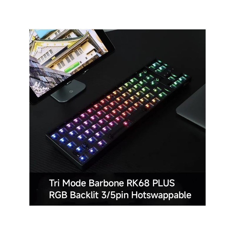 Rk68 Plus Barbaone Tri-mode Mechanical Keyboard RGB Backlit | Shopee Thailand