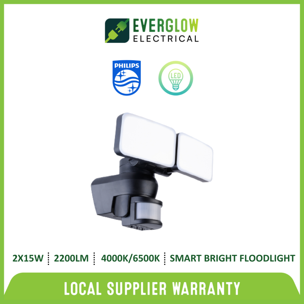 Philips BWS220 LED20 PSU SMARTBRIGHT LED SECURITY LIGHT C/W PIR MOTION ...