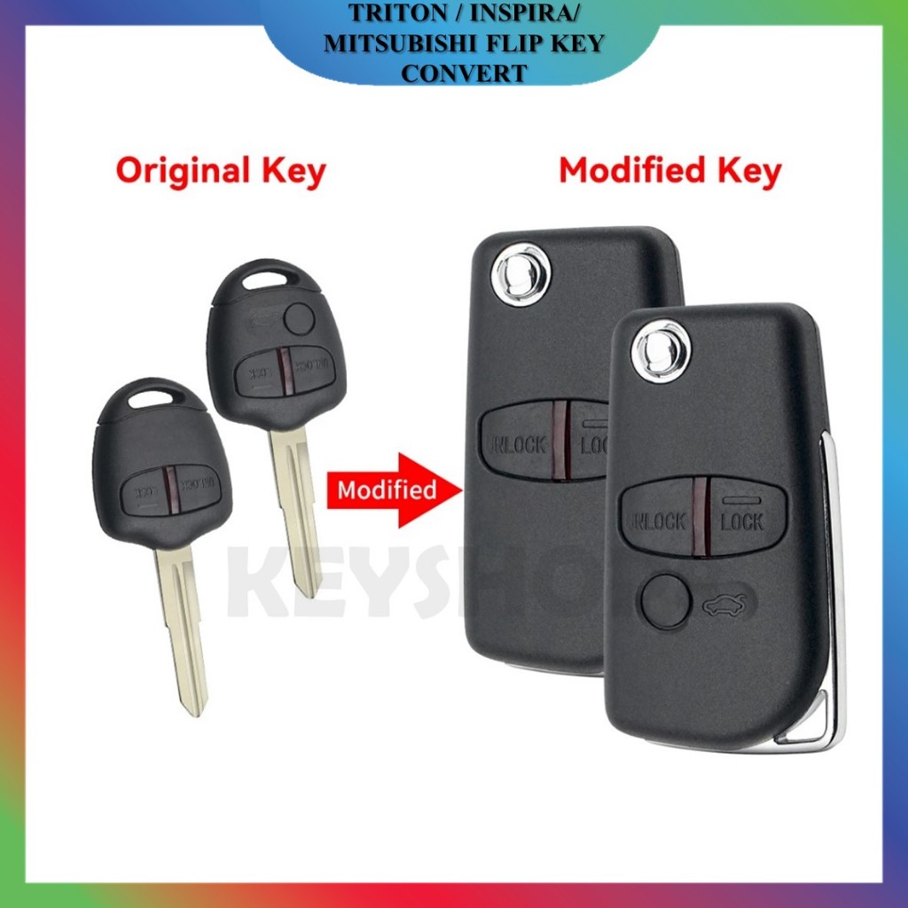 เคสรีโมทกุญแจรถยนต์ แบบพับได้ สําหรับ MY Proton Inspira Mitsubishi ...