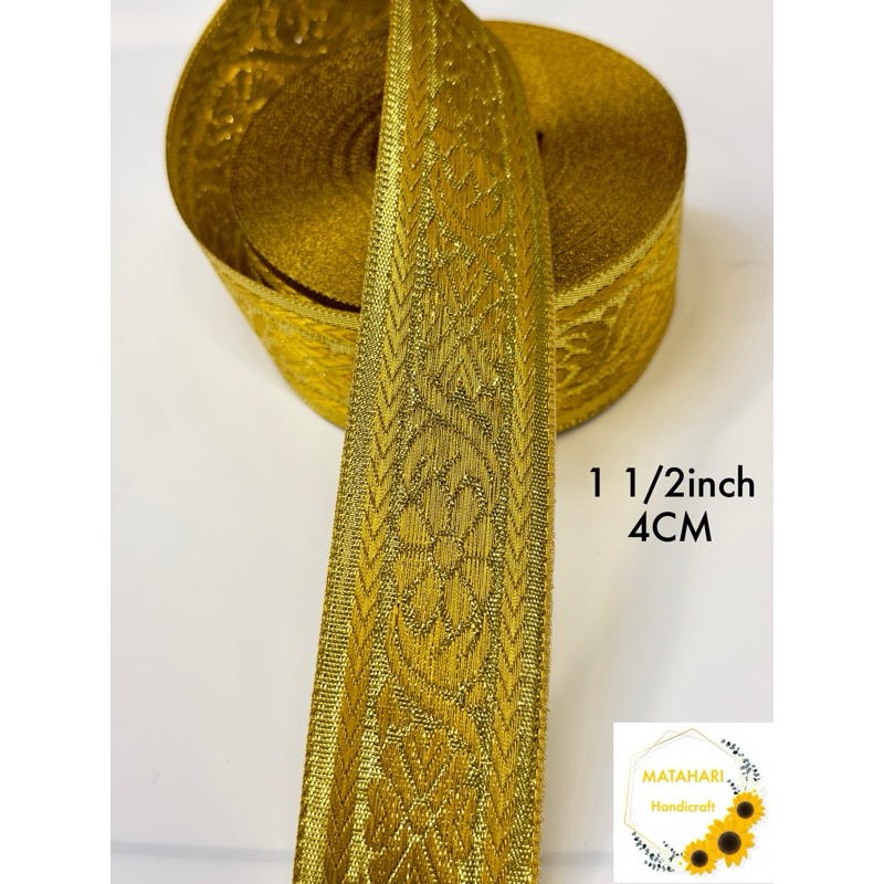 (1 ม้วน) 1 1/2/1 1/4/218yard+- Reben Songket/Reben Konvo/Jubah Ribbon ...