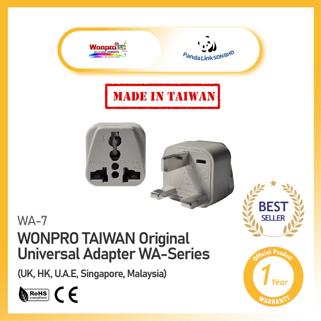 Wonpro WA-7 Taiwan Universal Adapter Travel Adapter WA-Series | Shopee ...