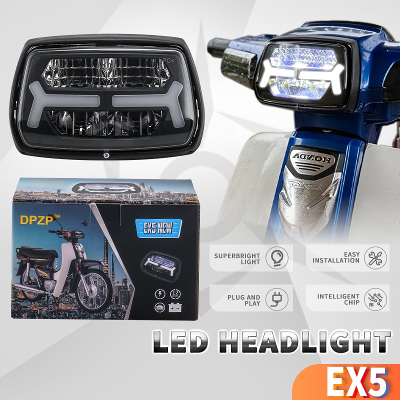 ใหม่ Honda EX5 Lampu Depan EX5 Hi Power LED ไฟหน้าไฟท้ายไฟหน้าไฟหน้าไฟ ...