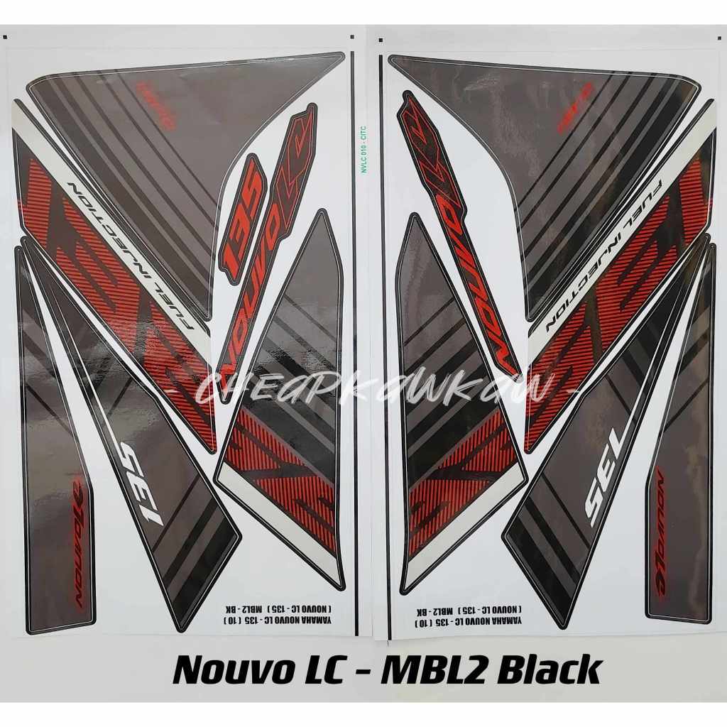 Nouvo LC Custom Batman Edition ( 10 ) Body Cover Stripe Sticker MBL2 สี ...