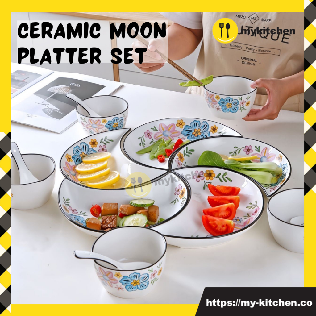 [MY Kitchen] CNY เซรามิค Moon Platter ชุดเสิร์ฟรับประทานอาหารบนโต๊ะ ...
