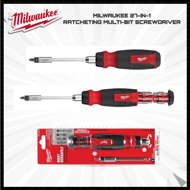 Milwaukee 27-in-1 Ratcheting Multi-Bit ไขควง 48-22-19004 | Shopee Thailand